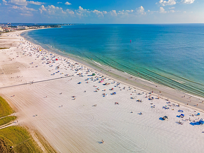 Siesta Beach's award-winning shoreline stretches as far as the eye can see, with sand so white it looks like fresh-fallen snow.