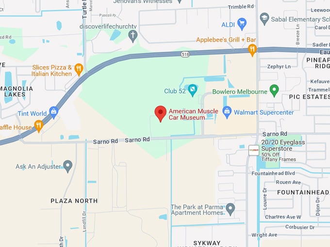 american muscle car museum 10 map