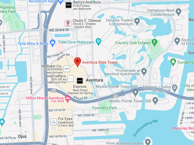 aventura slide tower 10 map