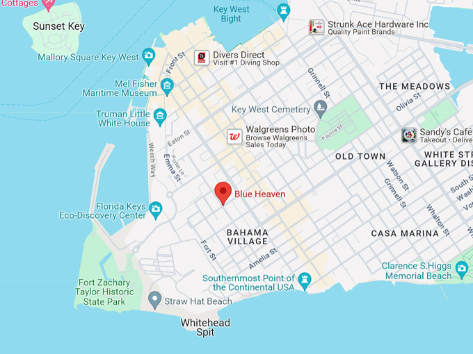 blue heaven cafe 10 map