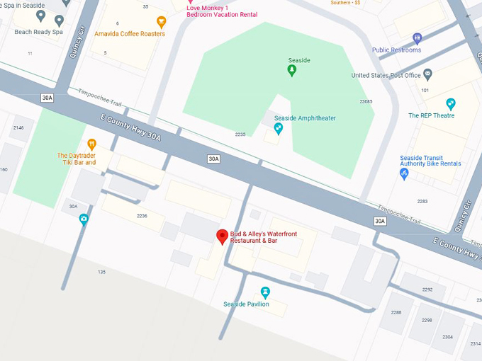 bud alleys waterfront restaurant bar 10 map