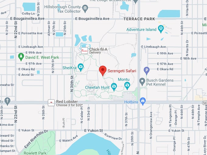 busch gardens serengeti safari 10 map