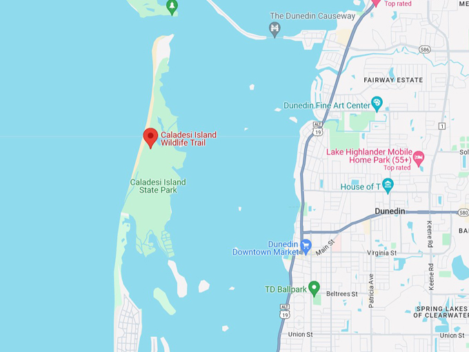caladesi island trail 10 map
