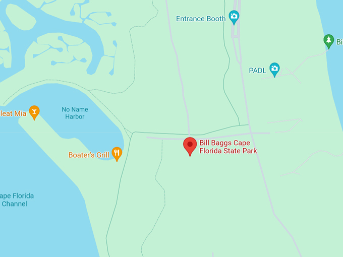 cape florida lighthouse 10 map