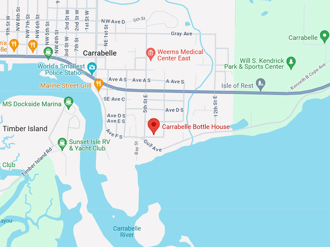 carrabelle bottle house map