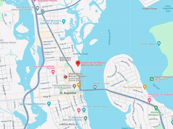 Castillo de San Marcos 10 map