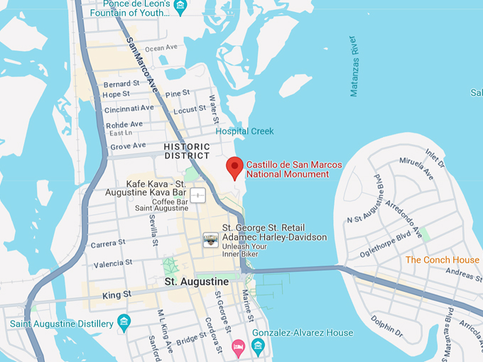 castillo de san marcos 10 map