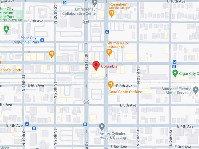 columbia restaurant 10 map