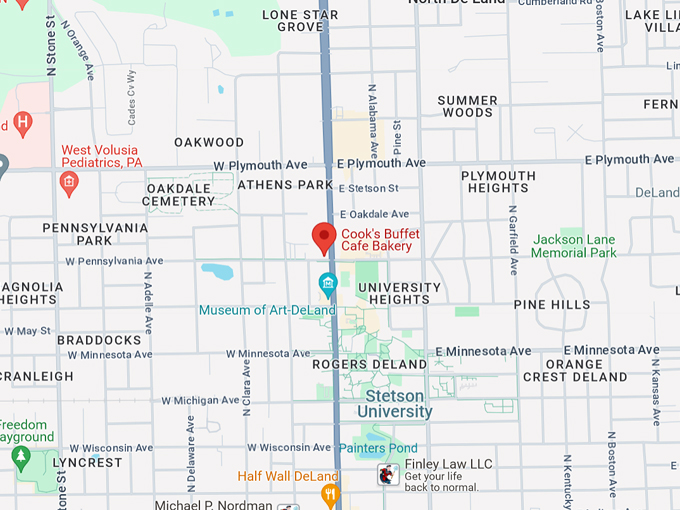 cooks buffet cafe bakery map