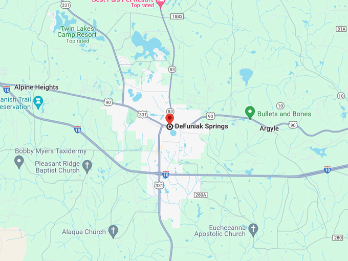 DeFuniak Springs 10 map