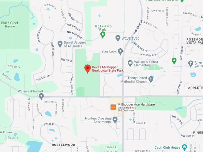 devils millhopper geological state park 10 map