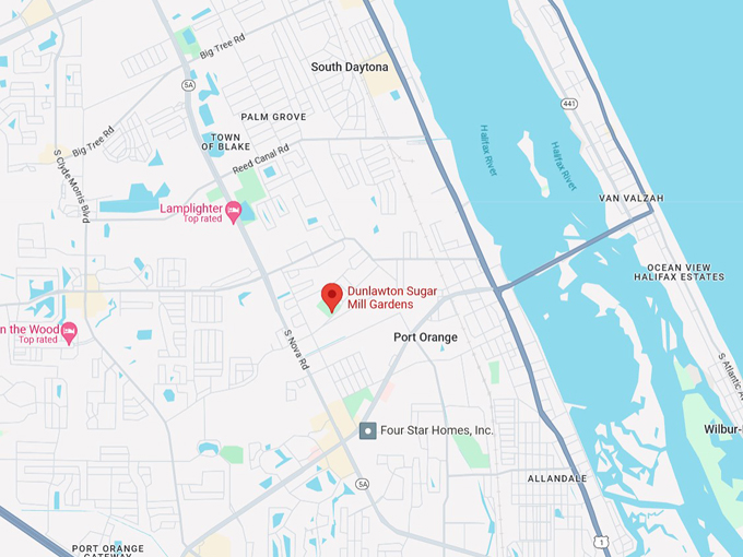 dunlawton sugar mill gardens 10 map