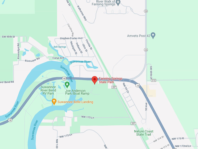 fanning springs state park 10 map