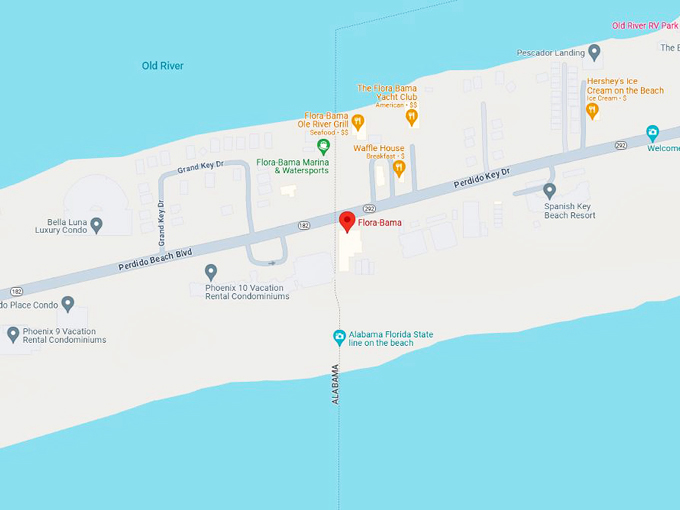 flora bama lounge and oyster bar 10 map