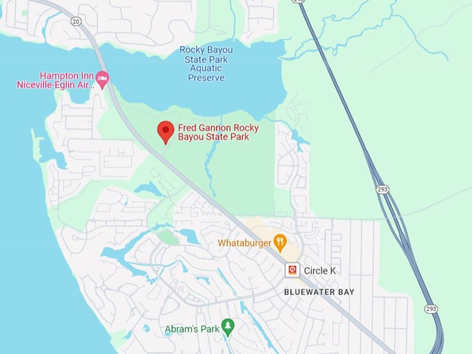 fred gannon rocky bayou state park 10 map