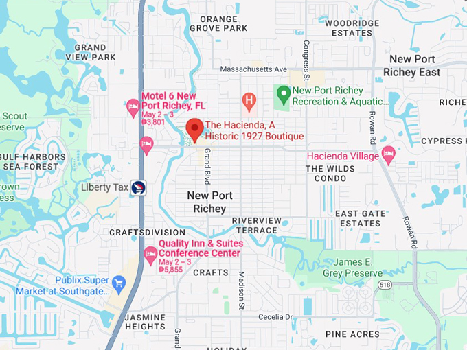 hacienda hotel 10 map