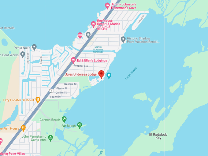 jules undersea lodge 10 map