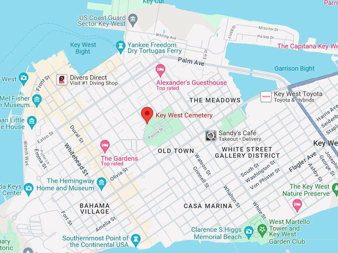 key west cemetery 10 map