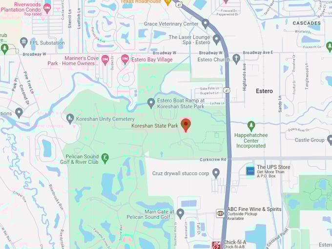 koreshan state historic site 10 map