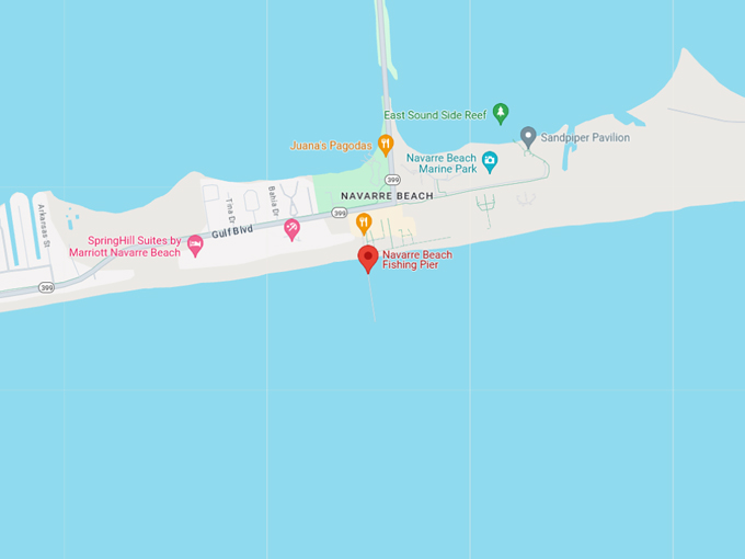 navarre beach fishing pier 10 map