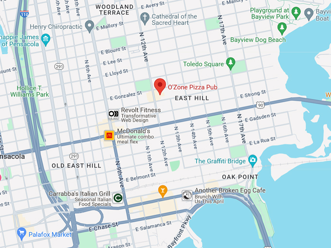 ozone pizza pub 10 map