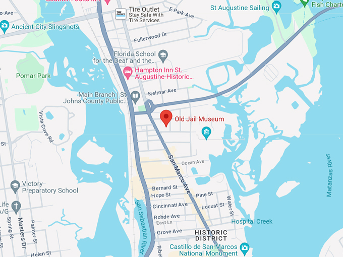 old st. johns county jail 10 map