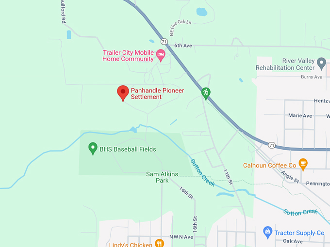 panhandle pioneer settlement 10 map