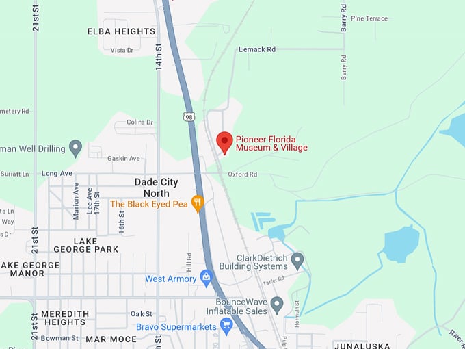 pioneer florida museum village 10 map