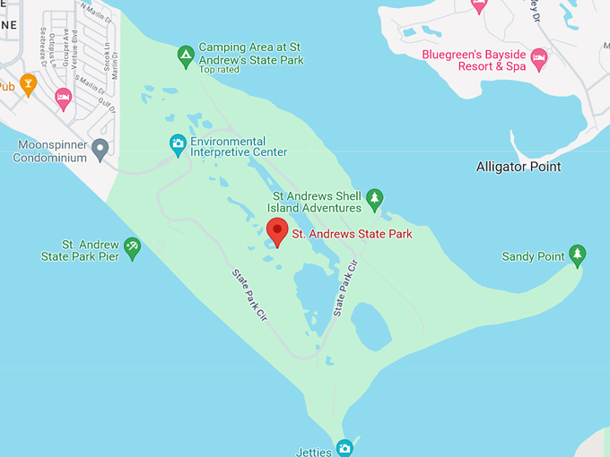 st. andrews state park 10 map