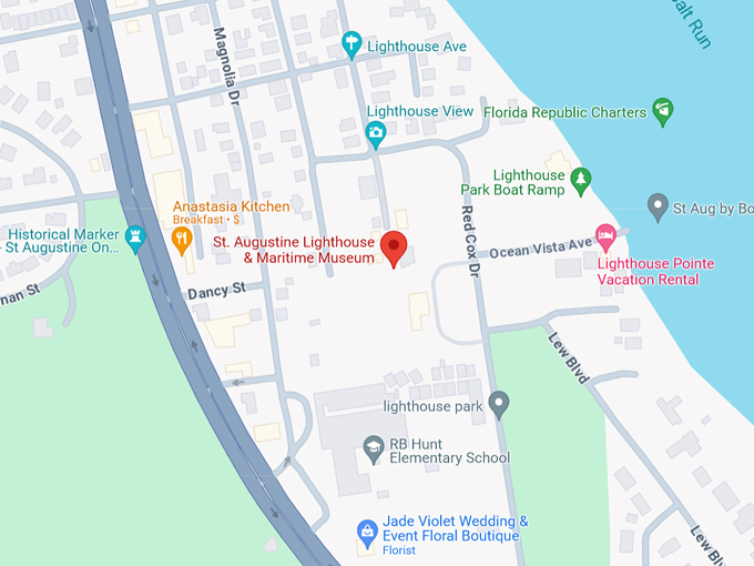 st. augustine lighthouse 10 map