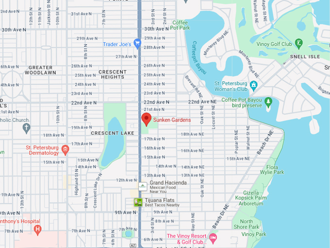 sunken gardens 10 map