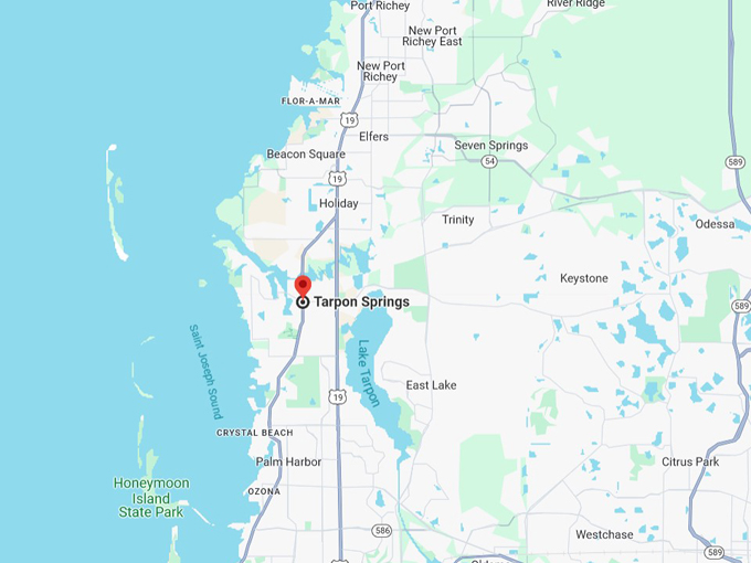 tarpon springs 10 map