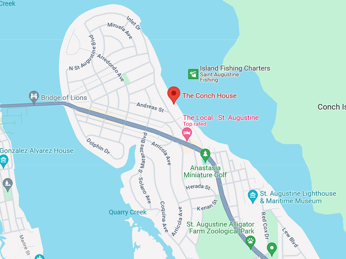 the conch house restaurant 10 map