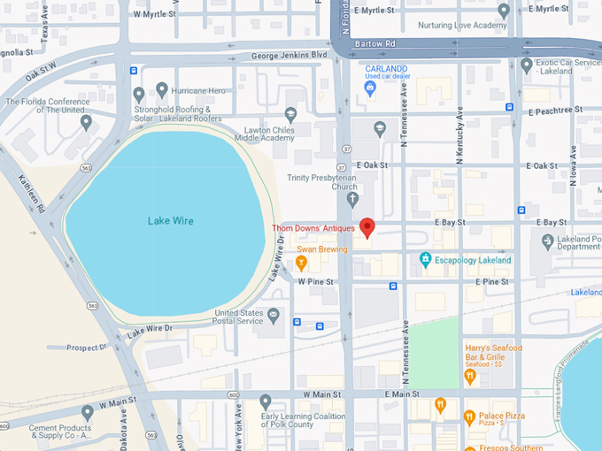 Thom Downs' Antiques Inc  10 map