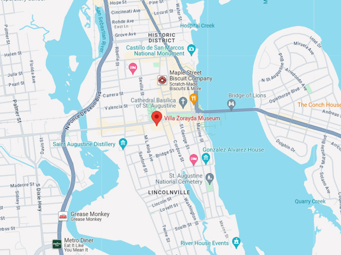 villa zorayda museum 10 map