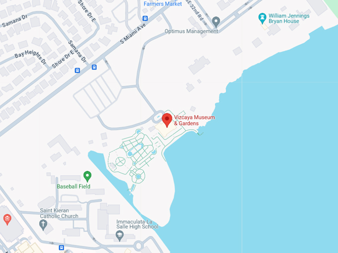 vizcaya museum and gardens 10 map