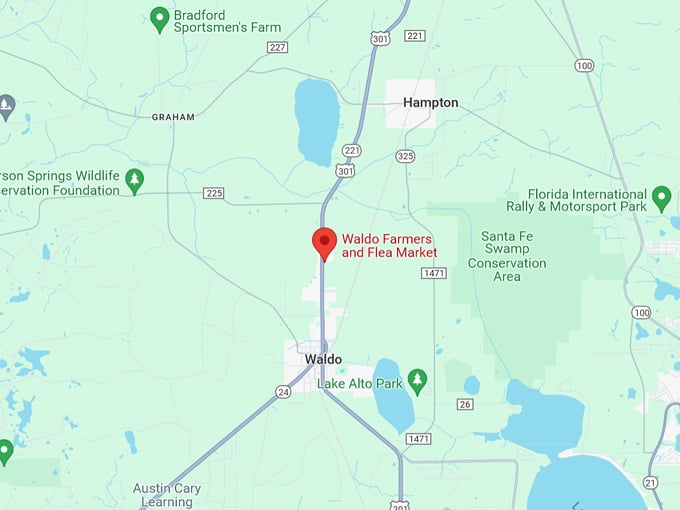 waldo farmers and flea market 10 map