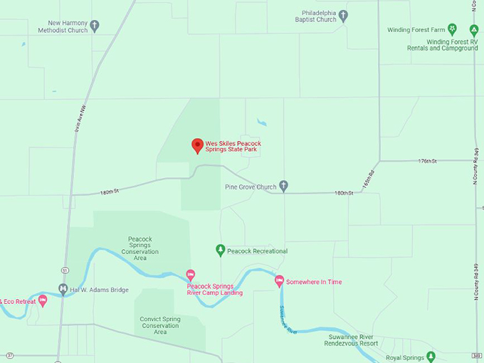 wes skiles peacock springs state 10 map