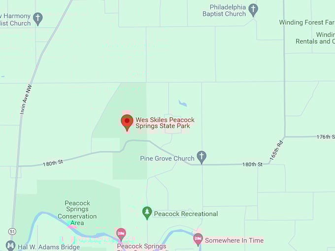 wes skiles peacock springs state park 10 map