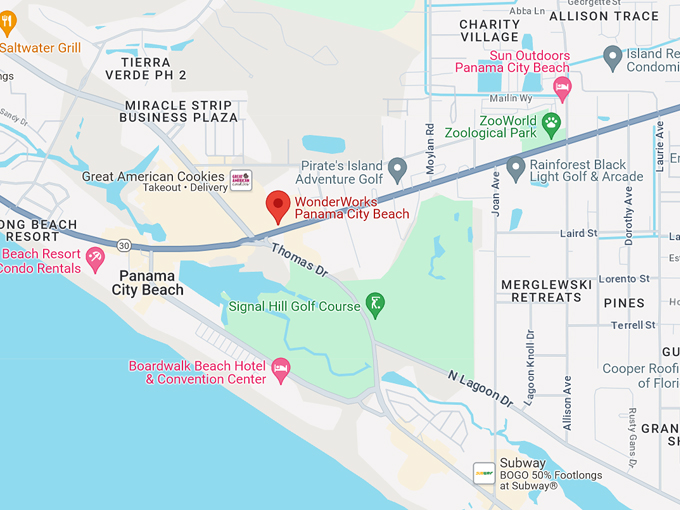 wonderworks panama city beach 10 map