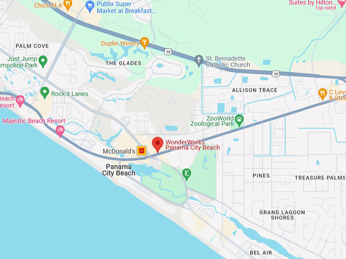 wonderworks panama city beach 10 map