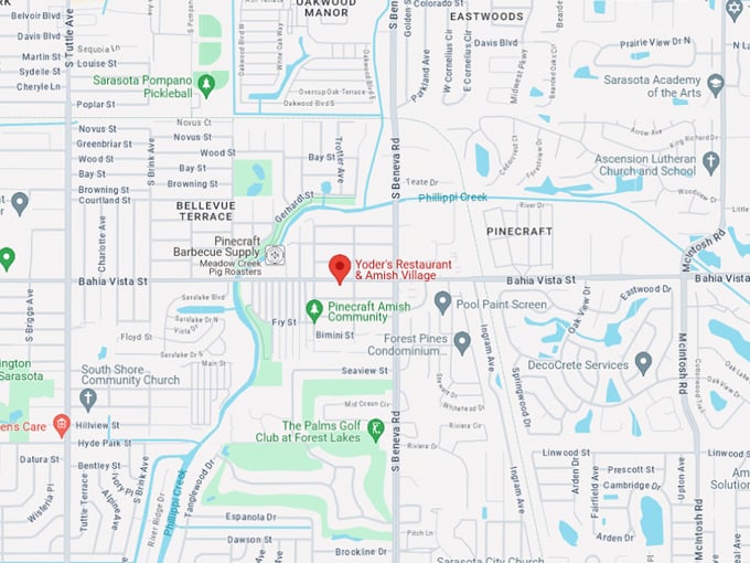 yoders restaurant amish village map