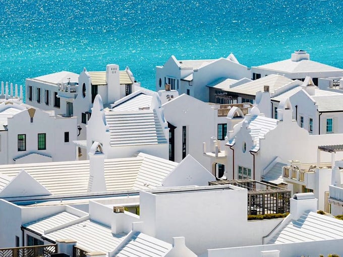Dazzling white rooftops against turquoise waters&mdash;Santorini called and wants its view back!