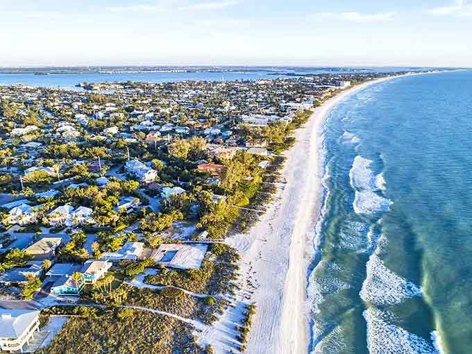 Seven miles of pure Florida bliss stretching between Tampa Bay and the Gulf, where the water's so blue it makes the sky jealous.