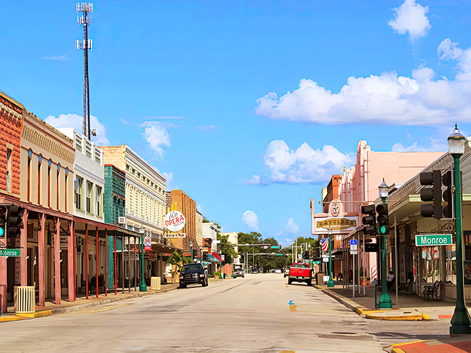 Downtown Arcadia looks like a movie set where time decided to take a leisurely Florida vacation. Those pastel storefronts are practically begging for your Instagram attention.