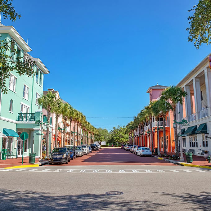 Celebration's main street dazzles with candy-colored buildings that make even the most jaded traveler reach for their camera.