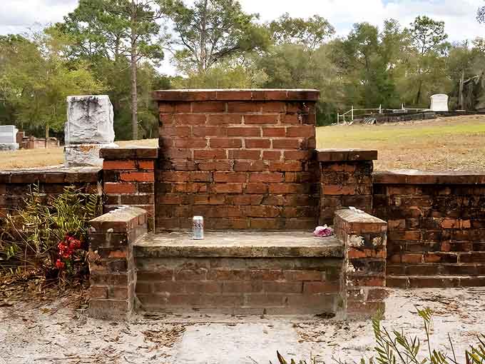 The Devil's Chair stands weathered and waiting, its brick and concrete construction looking less like a portal to hell and more like your uncle's weekend masonry project gone legendary.
