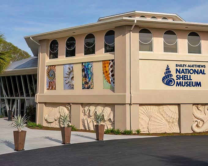 The Bailey-Matthews National Shell Museum stands proudly on Sanibel Island, its fa&ccedil;ade adorned with colorful shell motifs that hint at the treasures within.