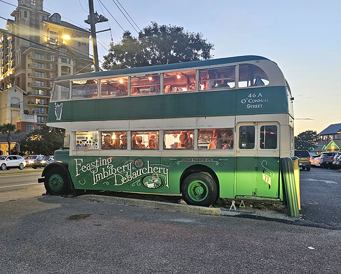 The emerald chariot of eternal revelry awaits outside McGuire's, where mannequins party harder than most humans on a Friday night.