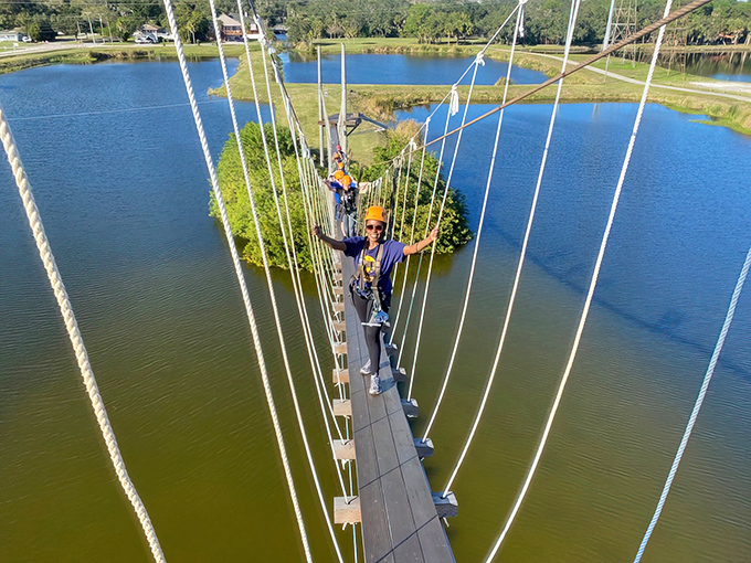 At Empower Adventures Tampa Bay, that wobbling sensation isn't fear&mdash;it's your comfort zone waving goodbye as adventure beckons!